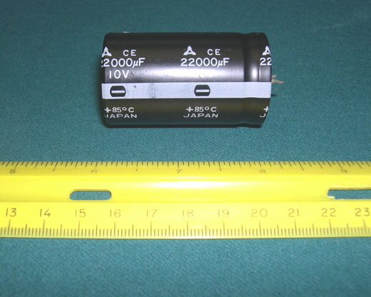 Capacitor, 22,000/22000 uf/microfarad, 10 v/volt, snap-mount, Quantity ...