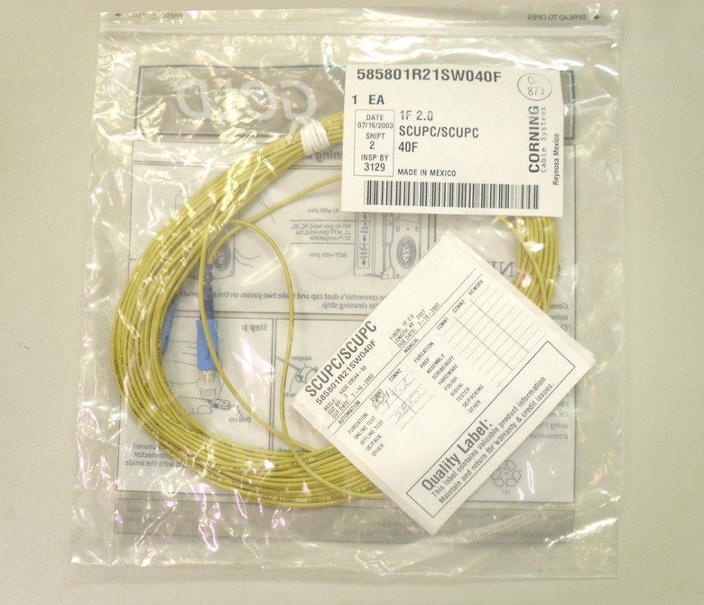 Corning Fiber Optic Cable, SCUPC to SCUPC, 40', 585801R21SW040F ...